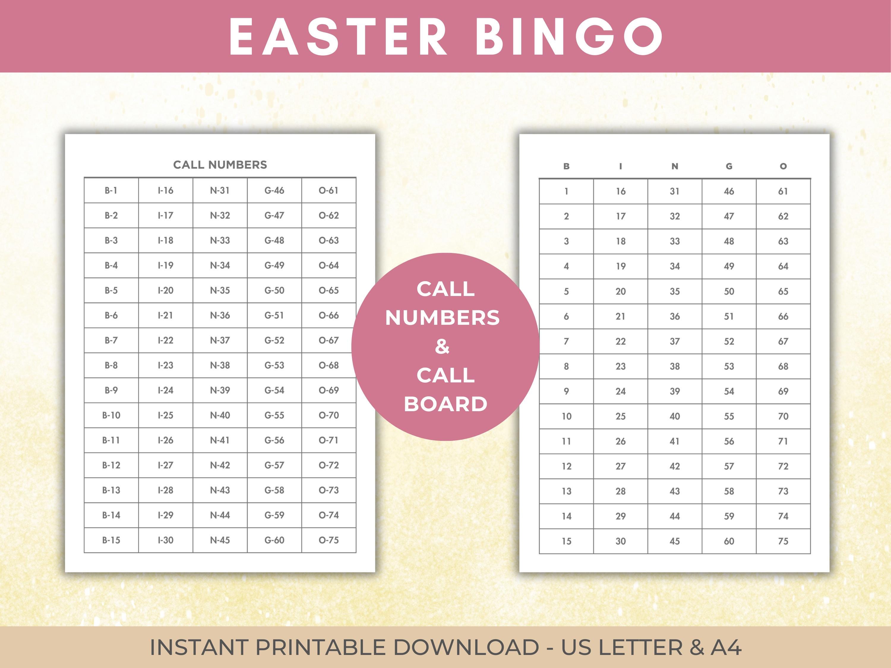 100 Easter Bingo Cards, Printable Easter Bingo, Easter Activity, Kids ...