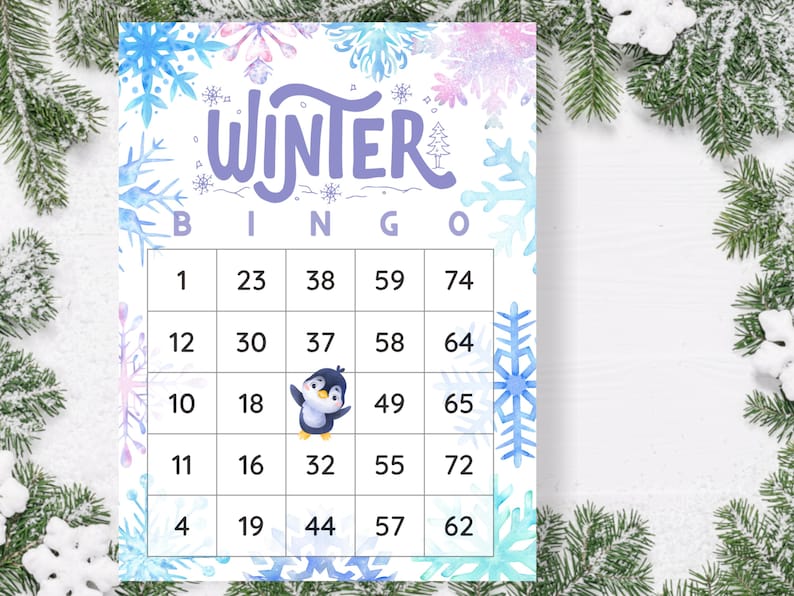 100 Winter Bingo Cards, Printable Winter Bingo, Winter Kids Adults ...