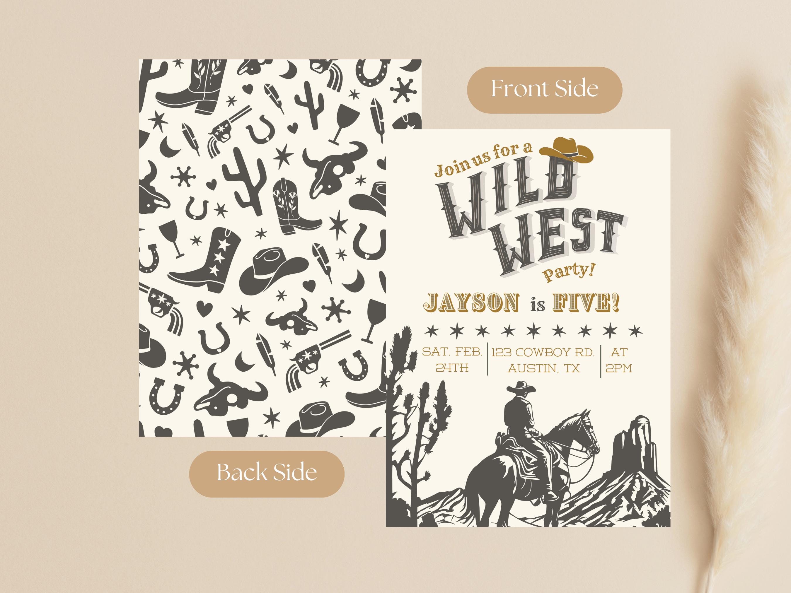 Western Birthday Party Invitation EDITABLE Cowboy Invitation Template ...