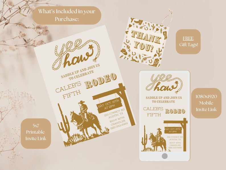 Western Birthday Party Invitation EDITABLE Western Invitation Template ...