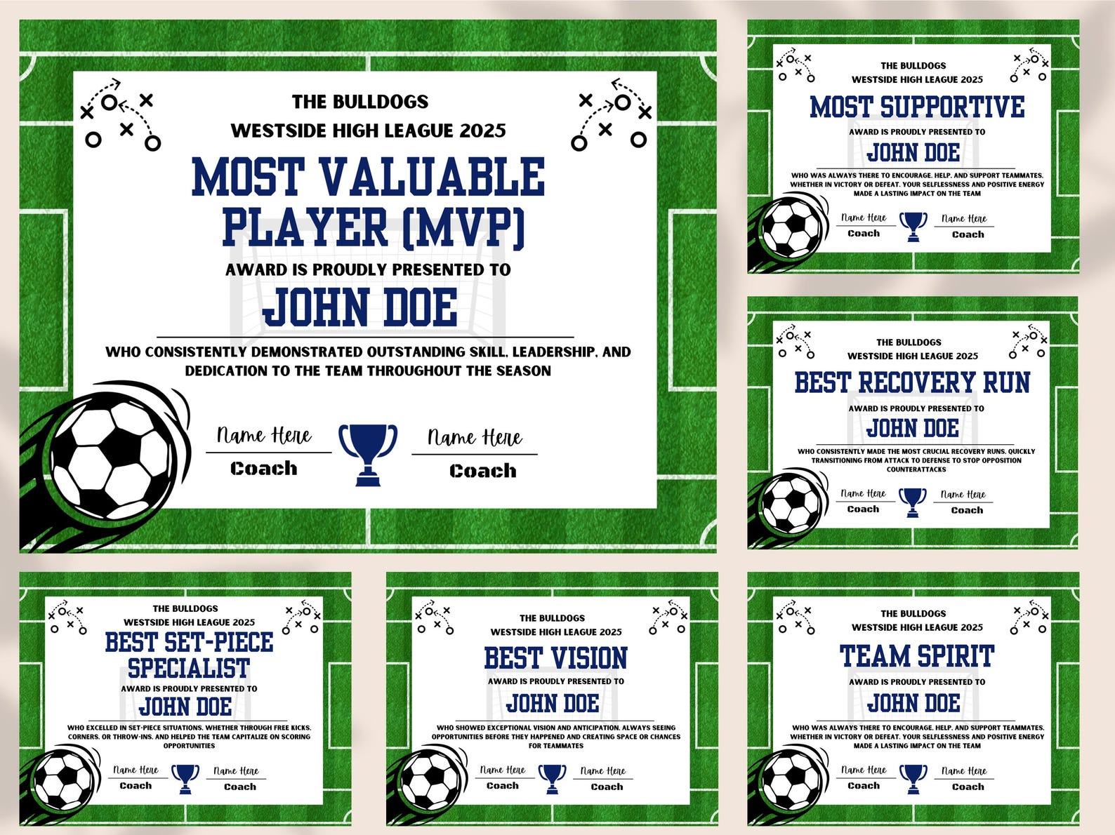 Editable Soccer Award Certificates | Printable Awards | Printable ...