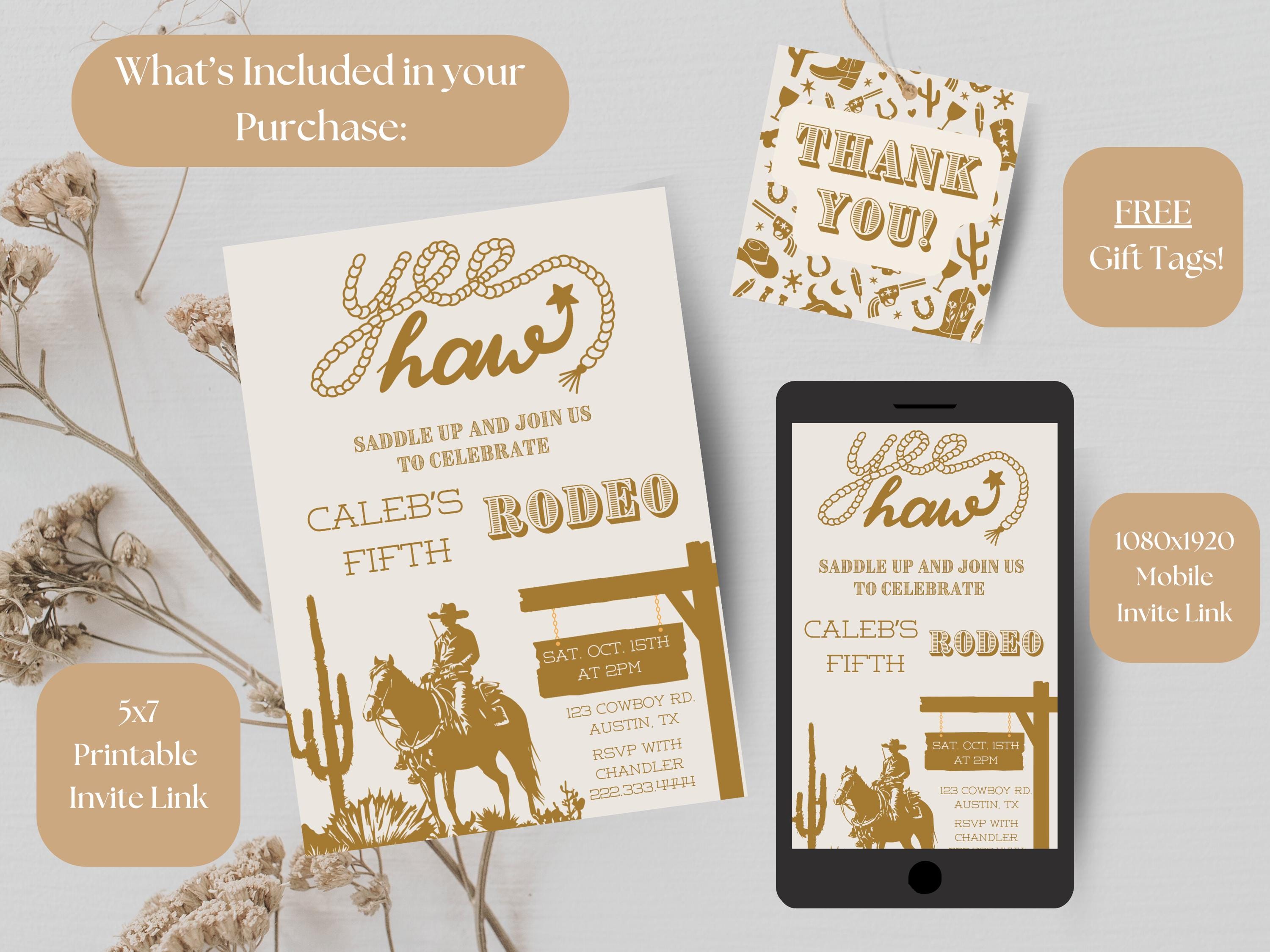 Cowboy Birthday Invitation Template: Editable Western Party (digital ...