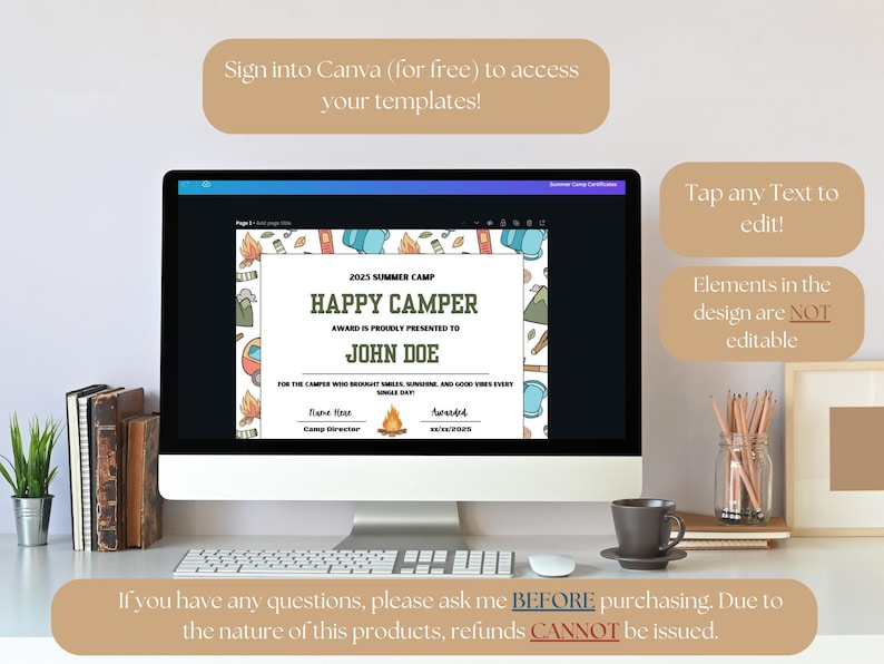 Camp Award Certificates: 40 Editable Kids Boyscout/girlscout Awards ...