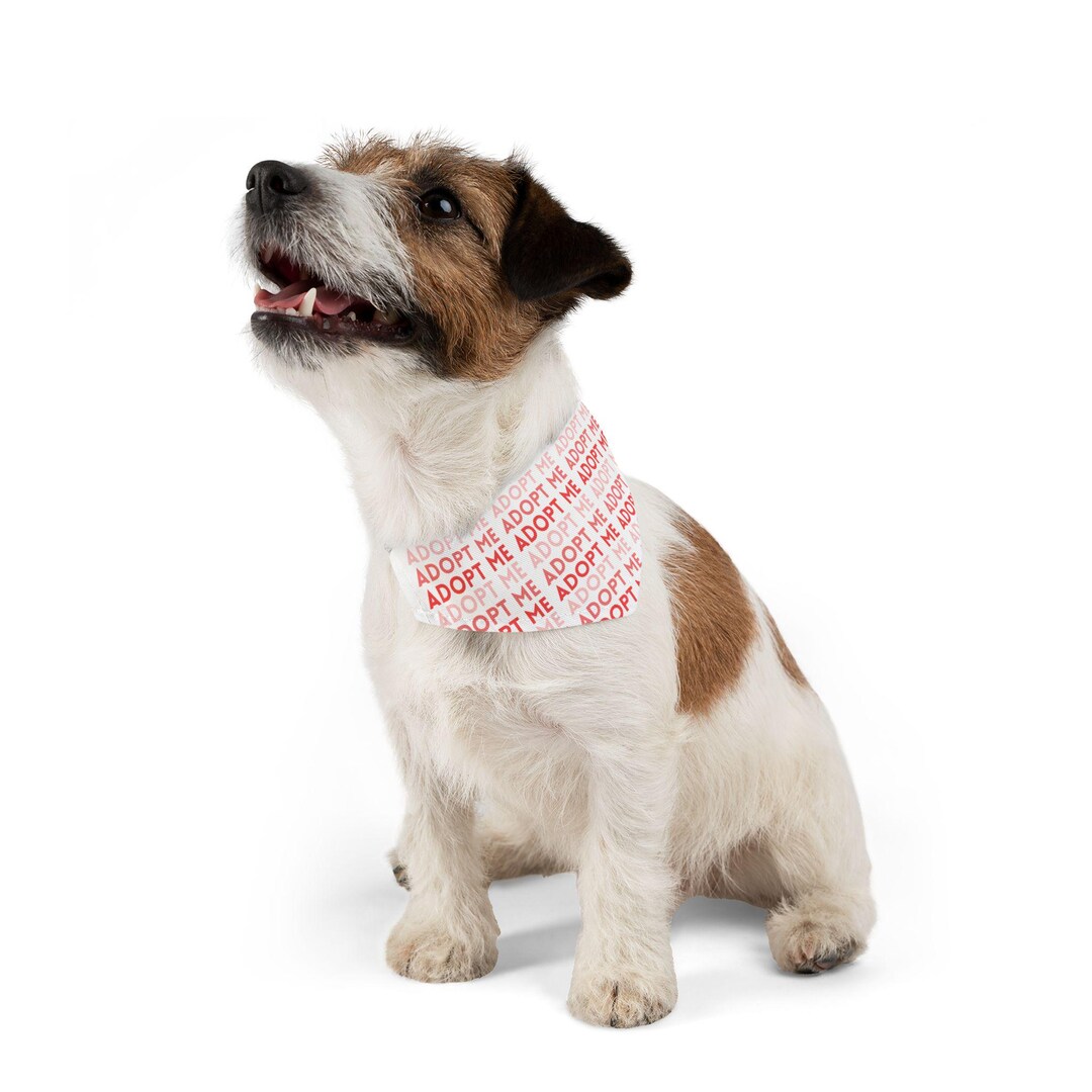 Dog Bandana Collar, Adopt Me Pet Bandana, Red Pink Dog Scarf, Dog ...