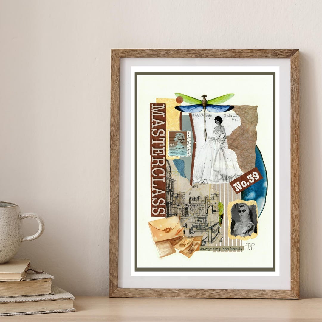 A Collage of Time and Texture, Unique Collage Art for Home or Office ...