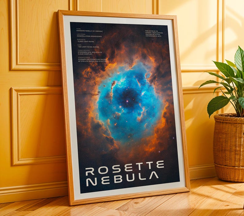Rosette Nebula Printable Poster | Vibrant Space Art Print | Cosmic Gift ...