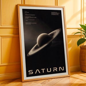 Saturn Planet Poster – Retro Space Wall Art With Iconic Rings, Vintage ...