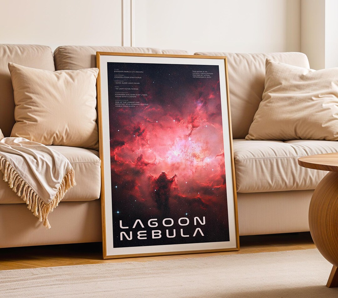 Lagoon Nebula Poster | Cosmic Wall Art Printable | Space Decor for ...