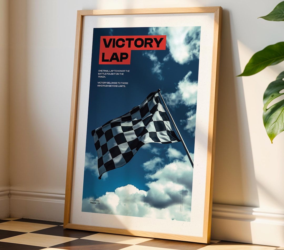 Victory Lap Racing Printable Wall Art, Checkered Flag Digital Poster ...