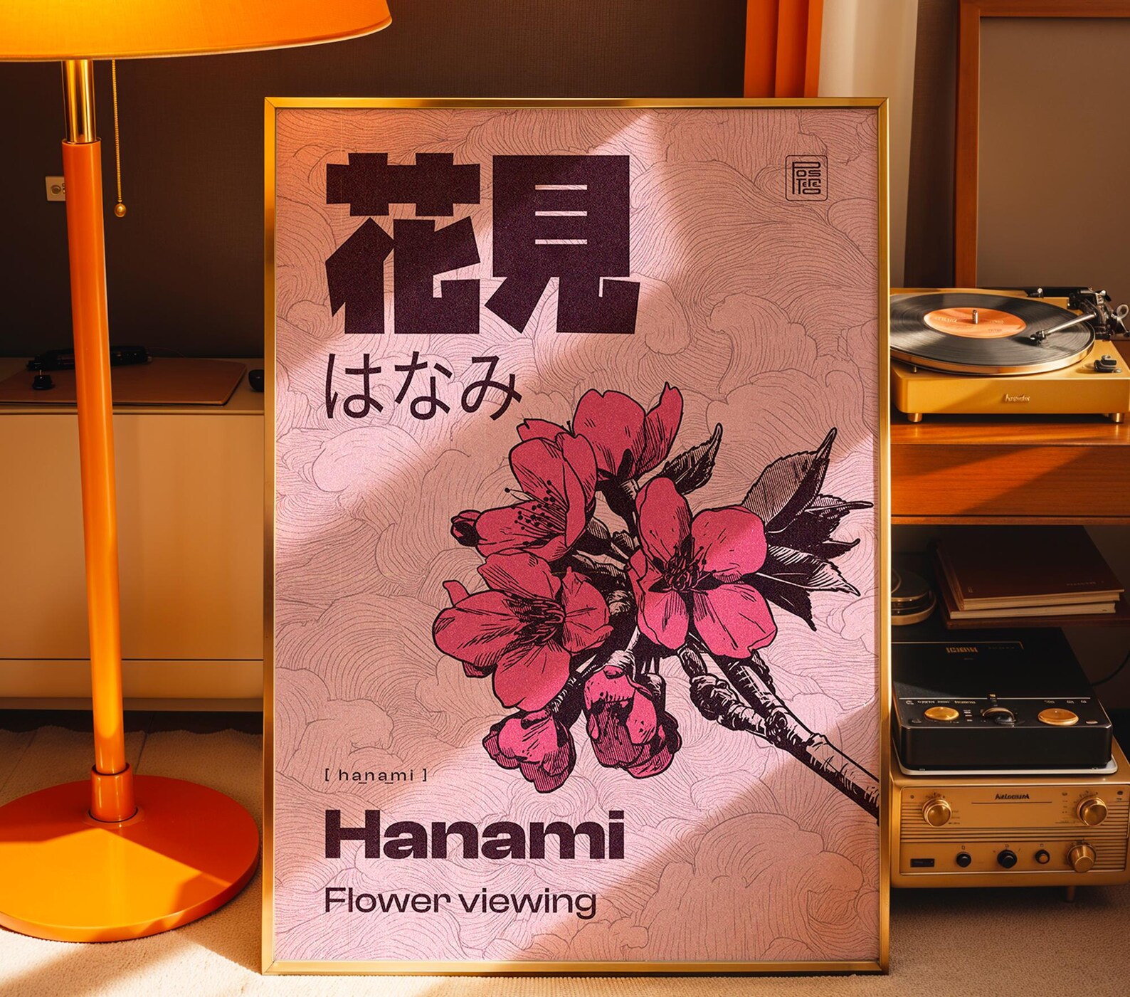 Hanami Sakura Flower Viewing Poster, Pink Japanese Printable Wall Art ...