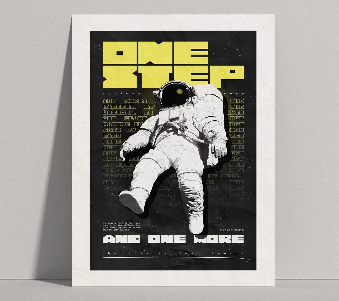 One Step Beyond: Astronaut Poster for Inspirational Wall Art | Space ...