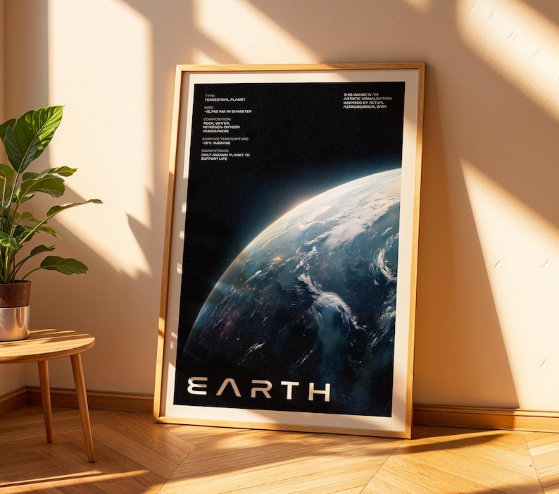 Solar System Poster Set: the Sun, Mercury, Venus, Earth, Moon, Mars ...