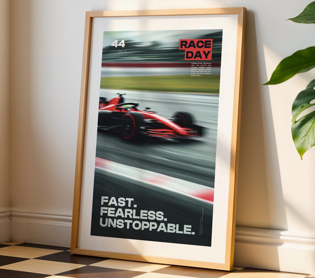 Ferrari Racing Car Printable, Formula 1 Digital Poster, Fast Motorsport ...