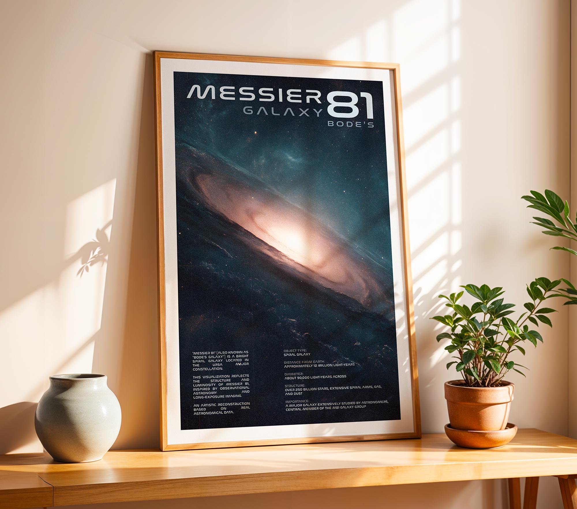 Messier 81 Galaxy Printable Poster – Spiral Galaxy Space Wall Art ...