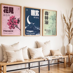 Japanese Nature Aesthetic Poster Set — Hanami, Yūgen, Shinrin-yoku ...