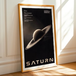 Saturn Planet Poster – Retro Space Wall Art With Iconic Rings, Vintage ...
