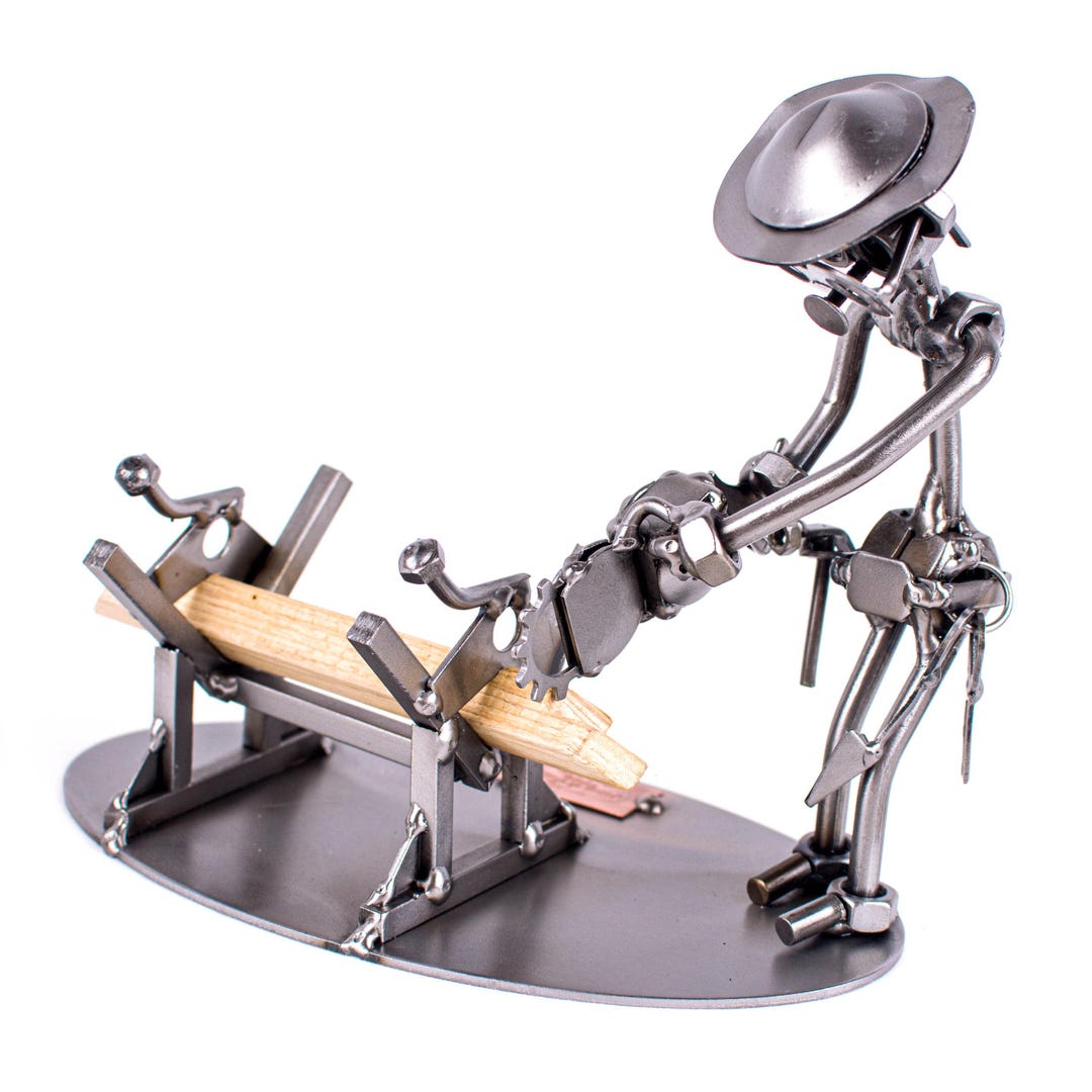 Handcrafted Carpenter Figurine Artisan Sculpture Gift for Dads DIY ...