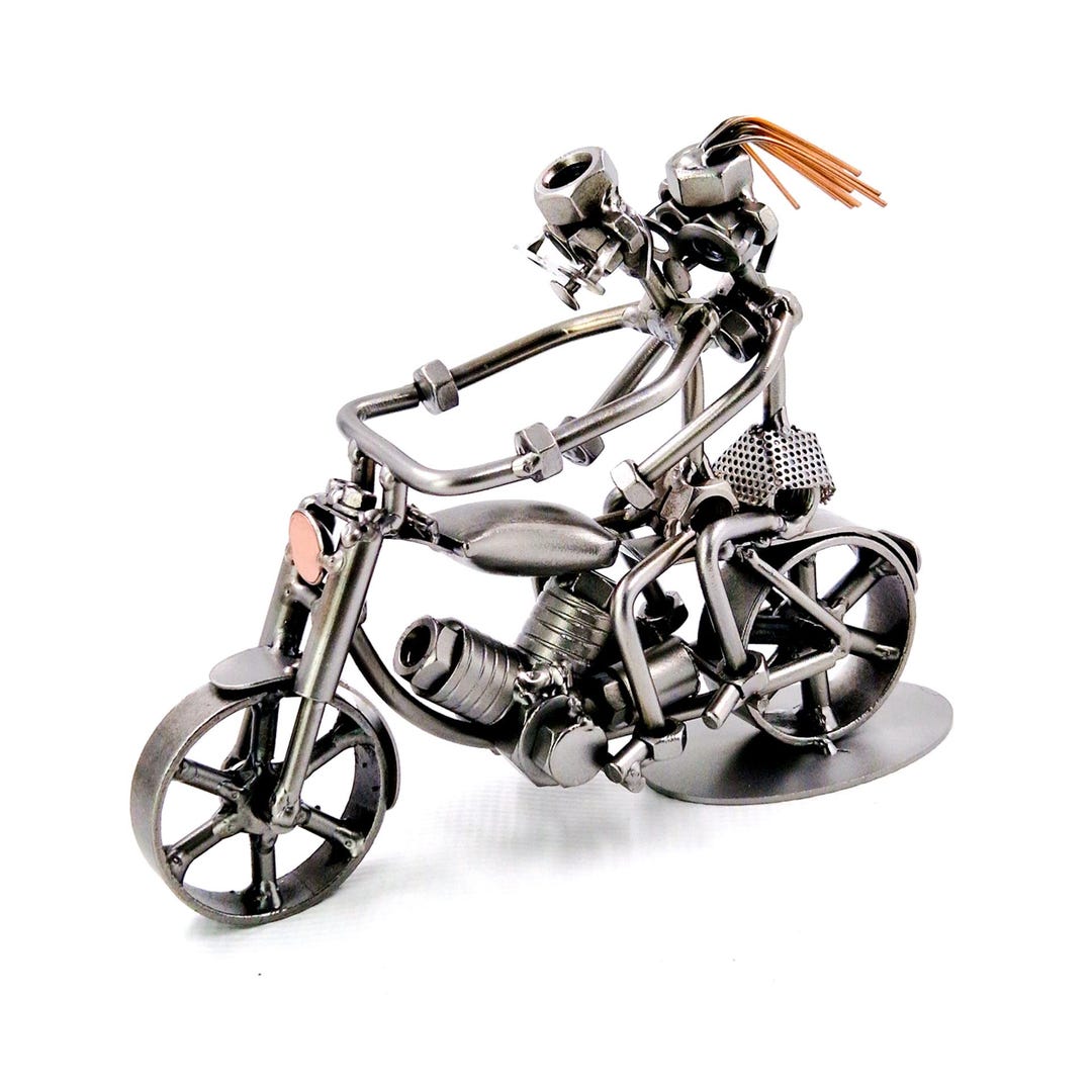 Handmade Motorbike Figurine Motorcycle Gift Sculptural Decor for Bike ...