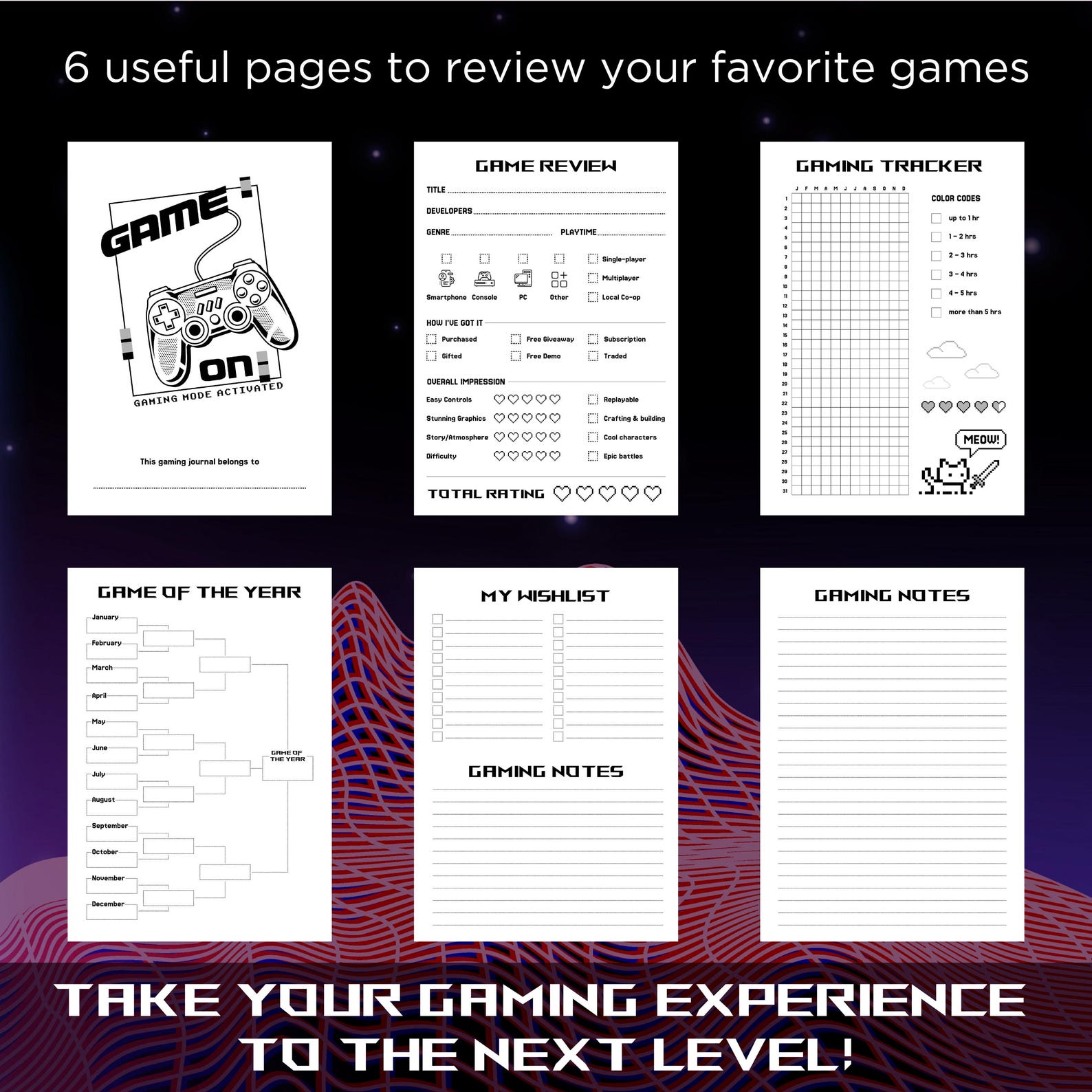 Gaming Journal: Game Tracker, Planner (printable PDF) - Etsy