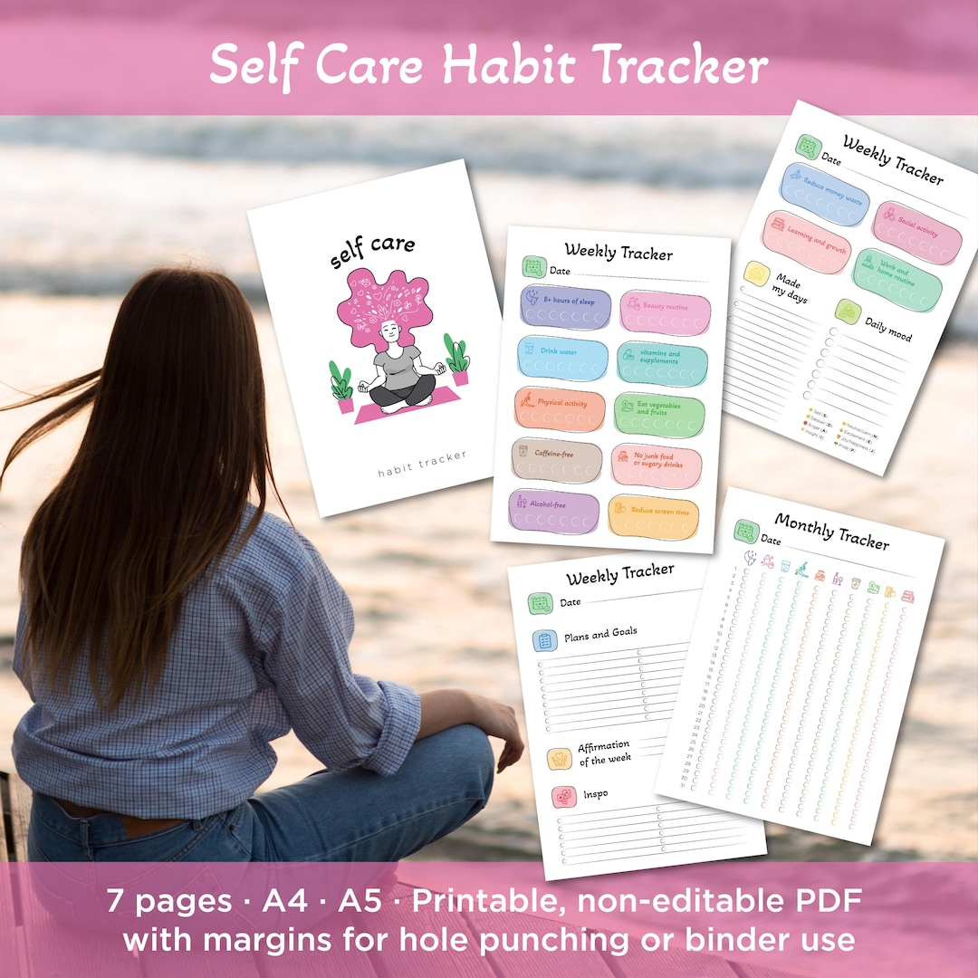 Printable Habit Tracker: Weekly Self-care Journal (A4, A5) - Etsy