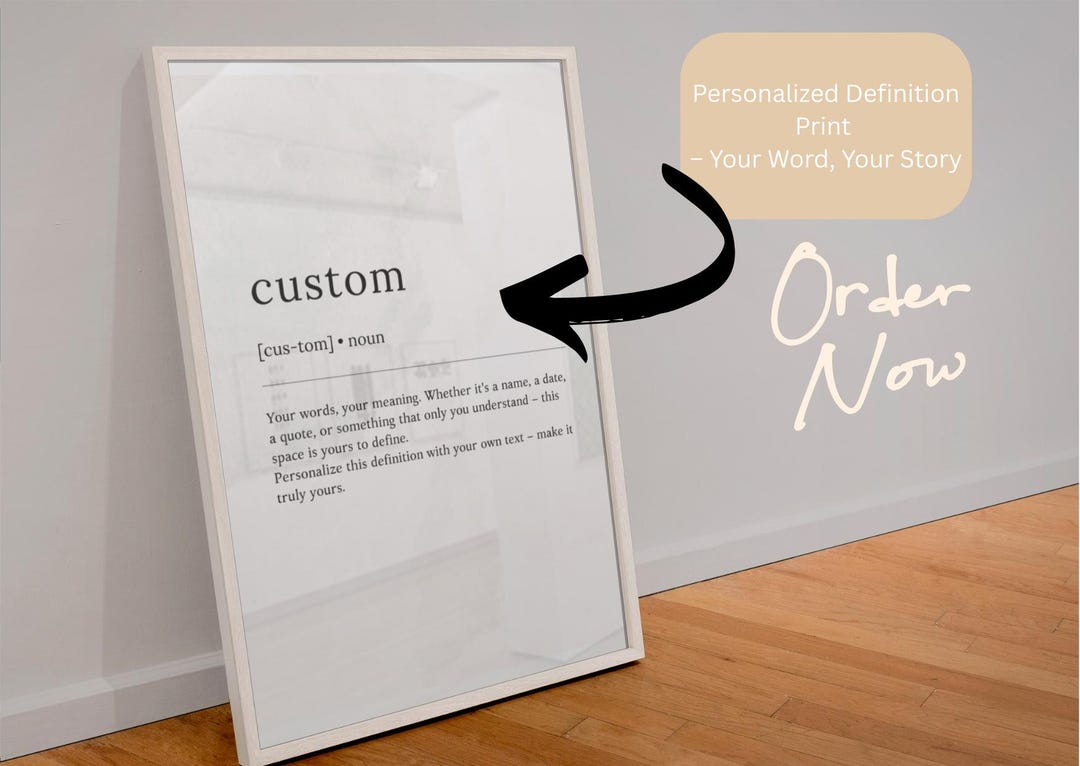 Personalized Definition Print | Custom Word Poster | Minimalist Wall ...