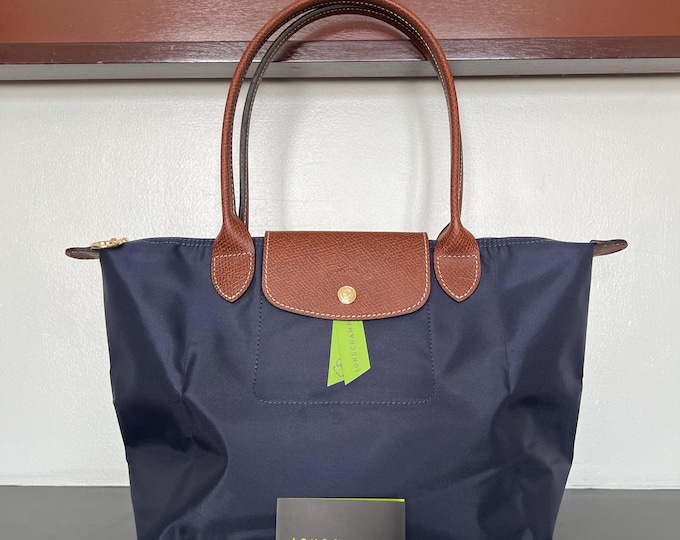 Longchamp Le Pliage Medium Long Handle Tote Bag Navy - Etsy