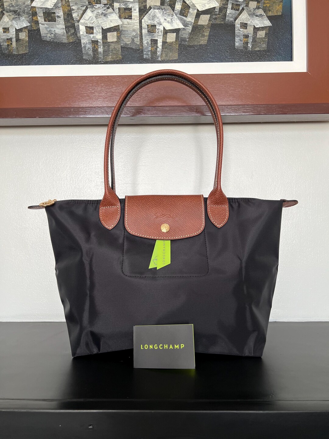 Longchamp Le Pliage Medium Long Handle Tote Bag Black - Etsy UK