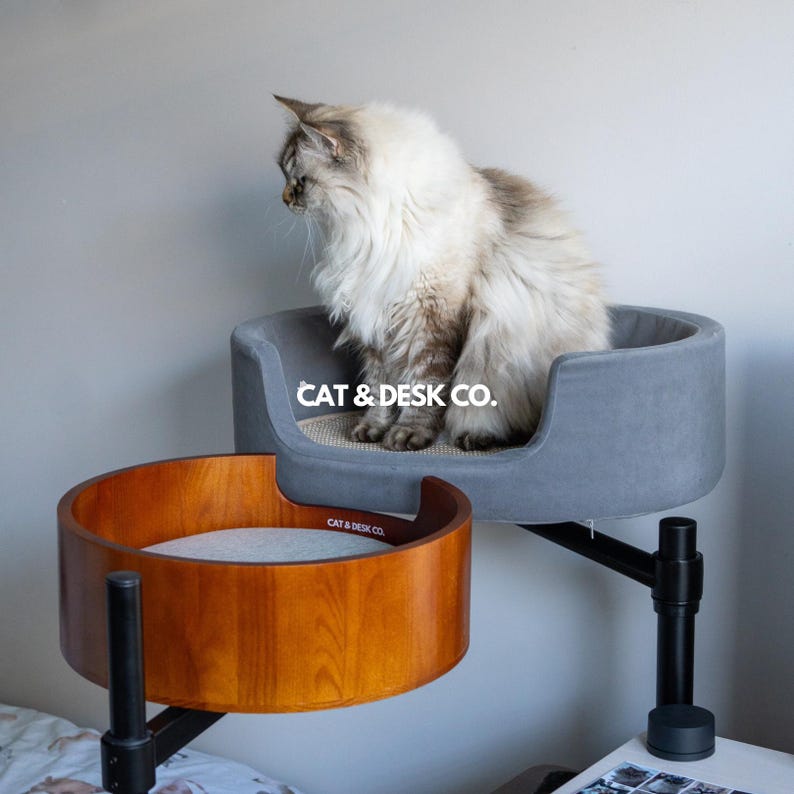 The Deskpurrch - A Perch-bed for Your Cat and Desk - Etsy
