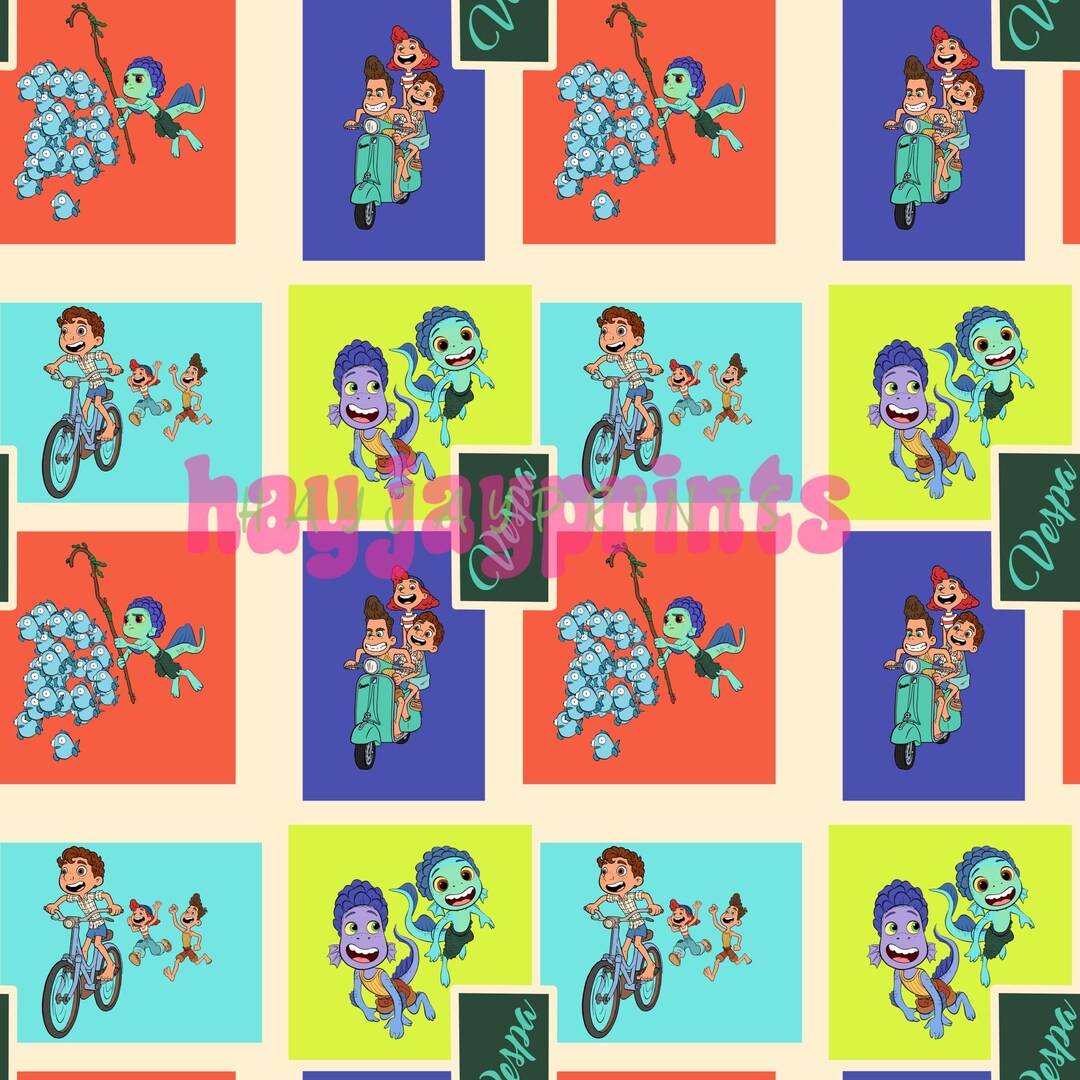 Merboy Cartoon Patchwork Seamless File, LU CA - Etsy