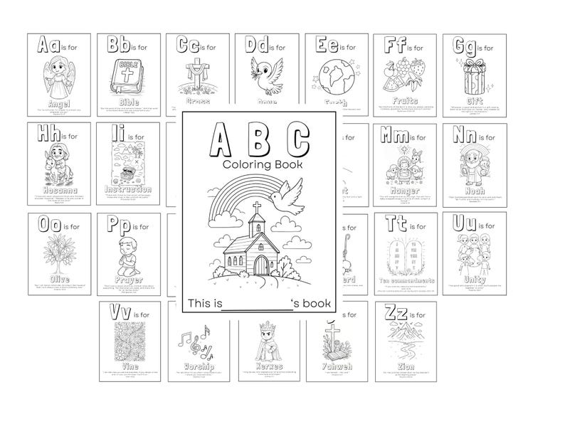 ABC Biblical Alphabet Coloring Book (digital Download) - Etsy