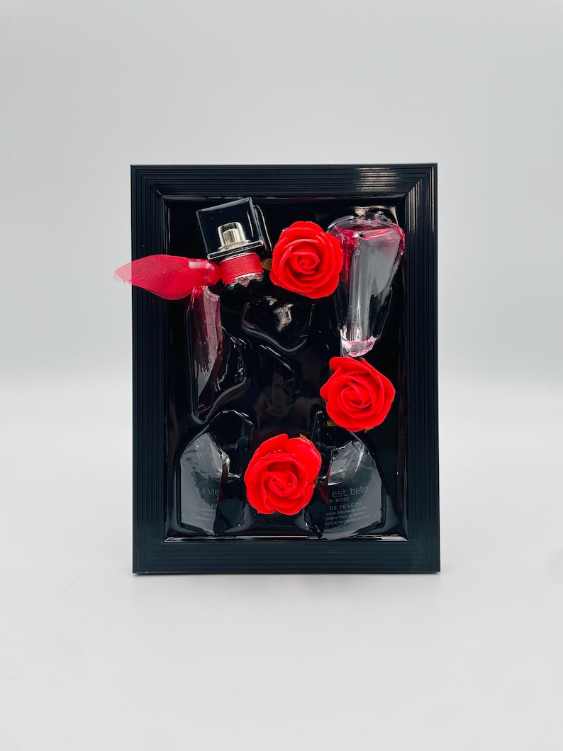 Red Roses Perfume Broken Bottle Art Epoxy Resin - Etsy