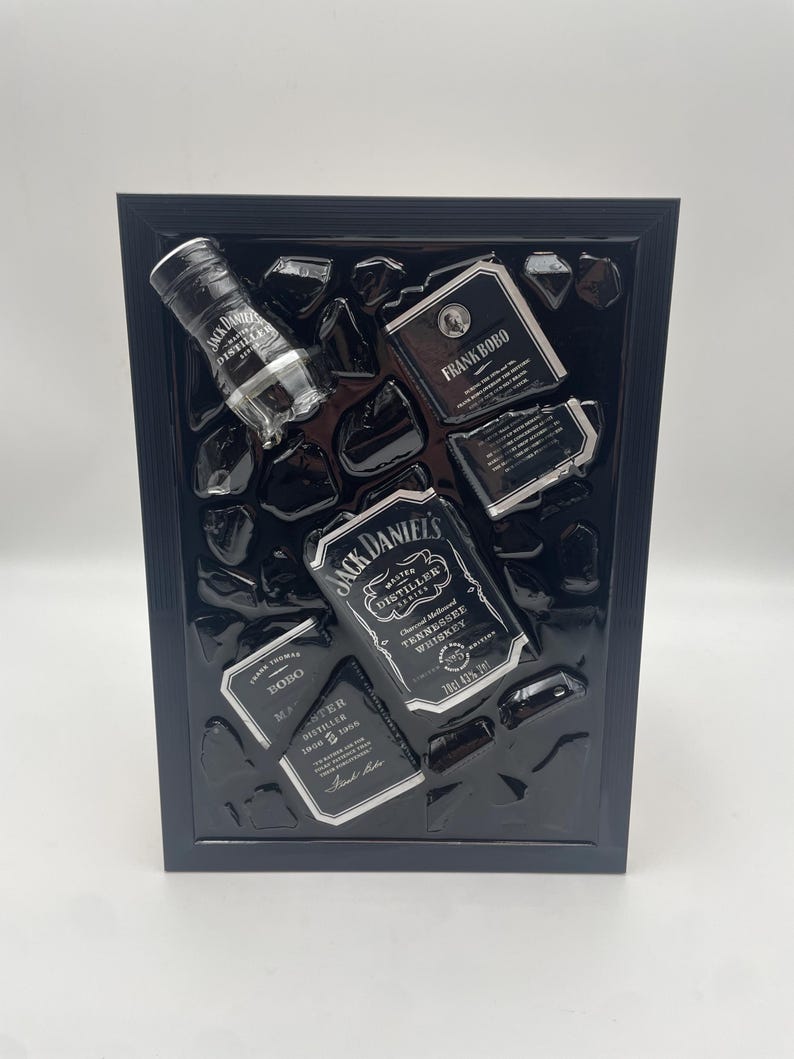 Jack Daniels Silver Broken Bottle Art Epoxyhars - Etsy UK