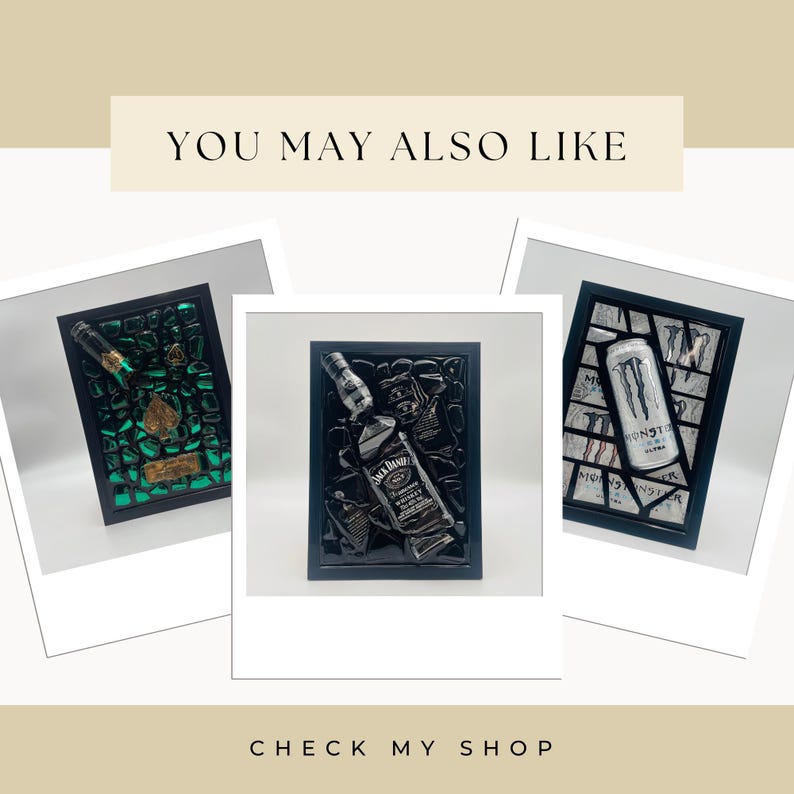 Jack Daniels Silver Broken Bottle Art Epoxyhars - Etsy UK