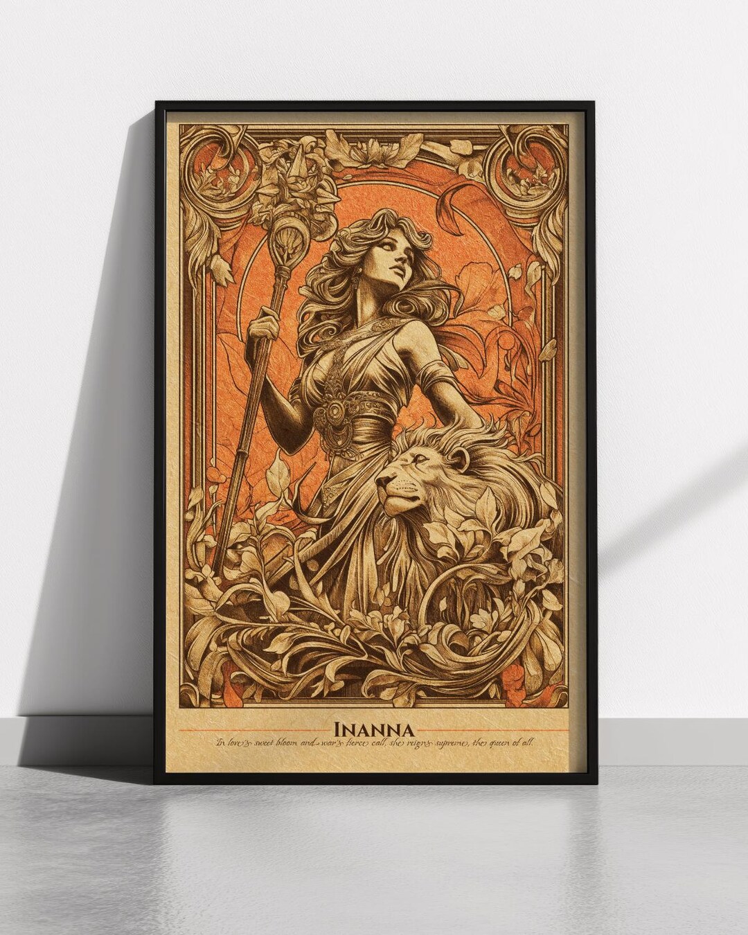 Inanna Art Nouveau Poster – Mythological Goddess, Inspirational Quote ...