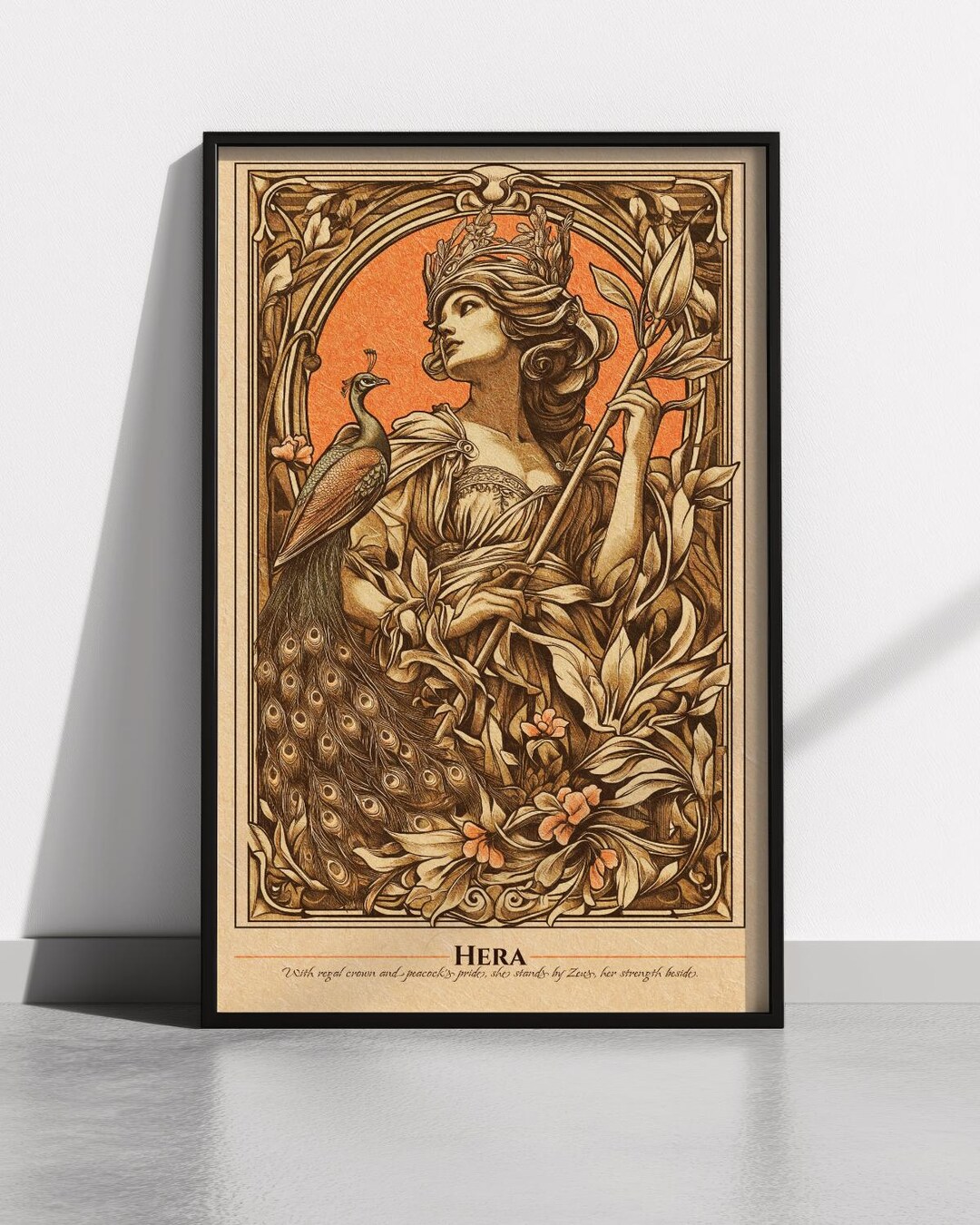 Hera - Mythological Goddess Art Nouveau Poster | Inspirational Quote ...