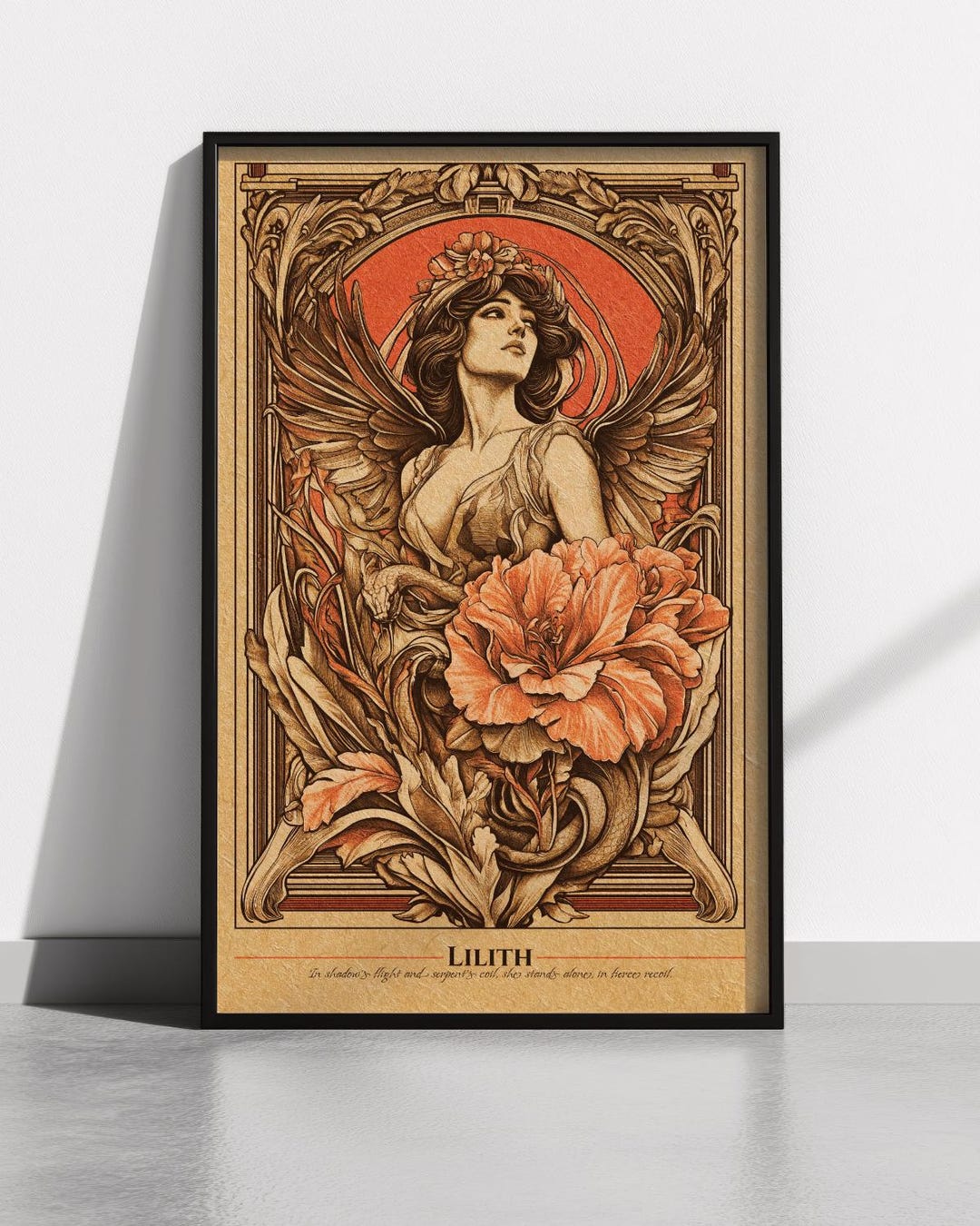 Lilith Art Nouveau Poster – Mythological Goddess, AI Digital Art ...