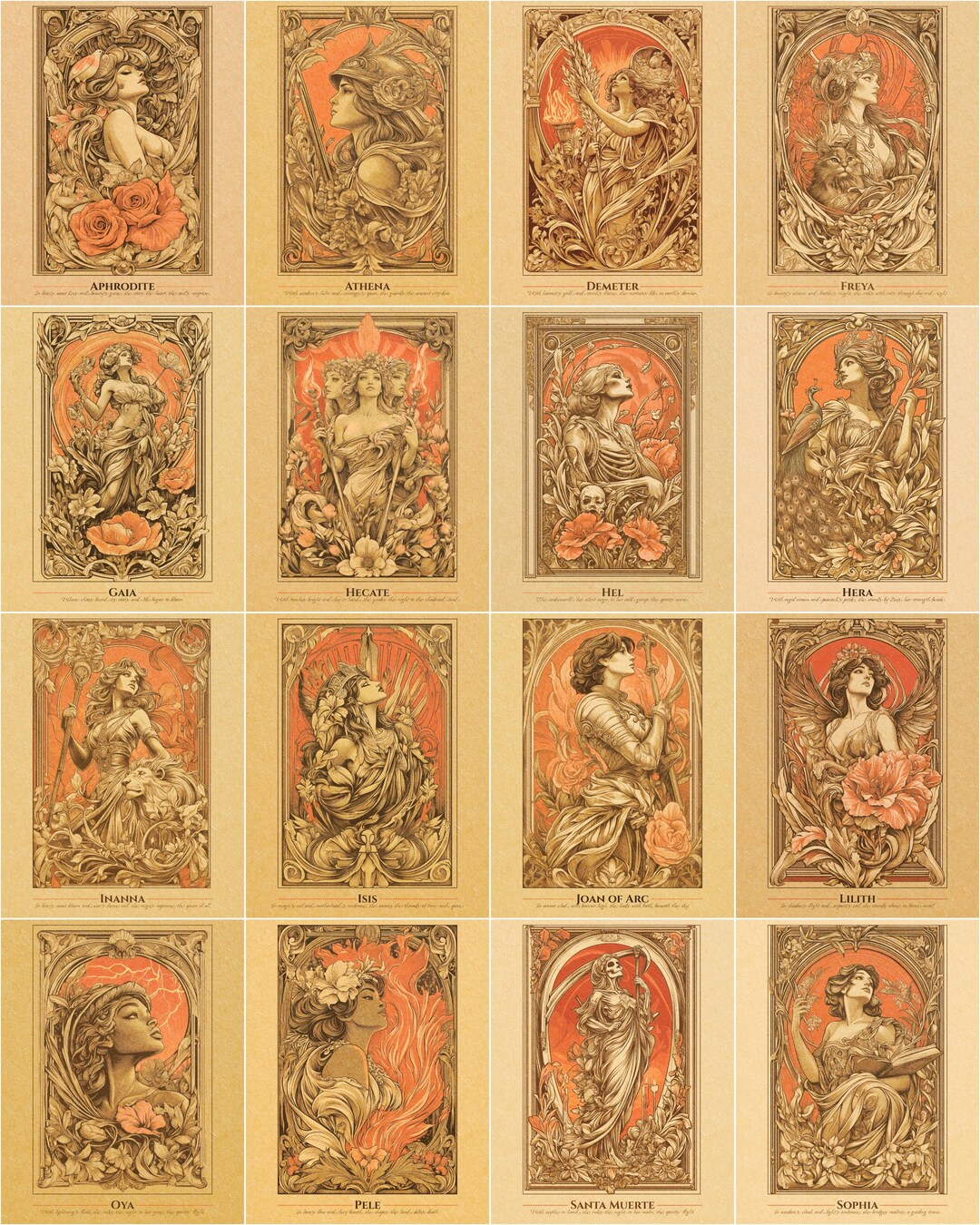 Art Nouveau Goddess Posters | Inspirational Women Prints (digital ...