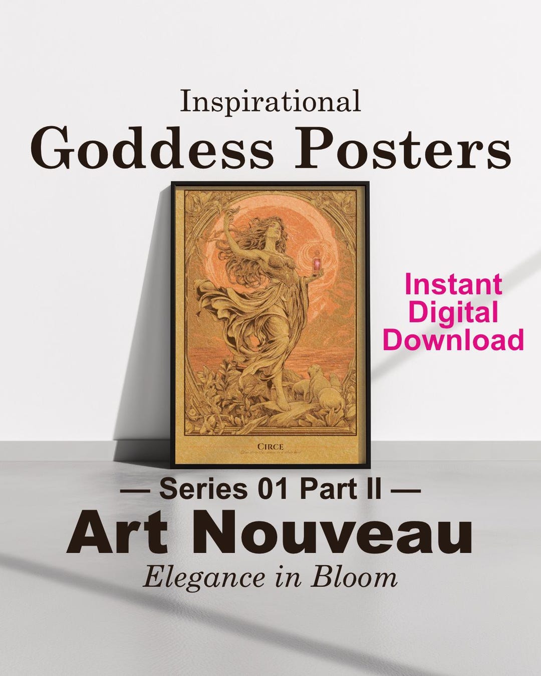 Circe Poster - Greek Witch Goddess Wall Art - Art Nouveau Enchantress ...