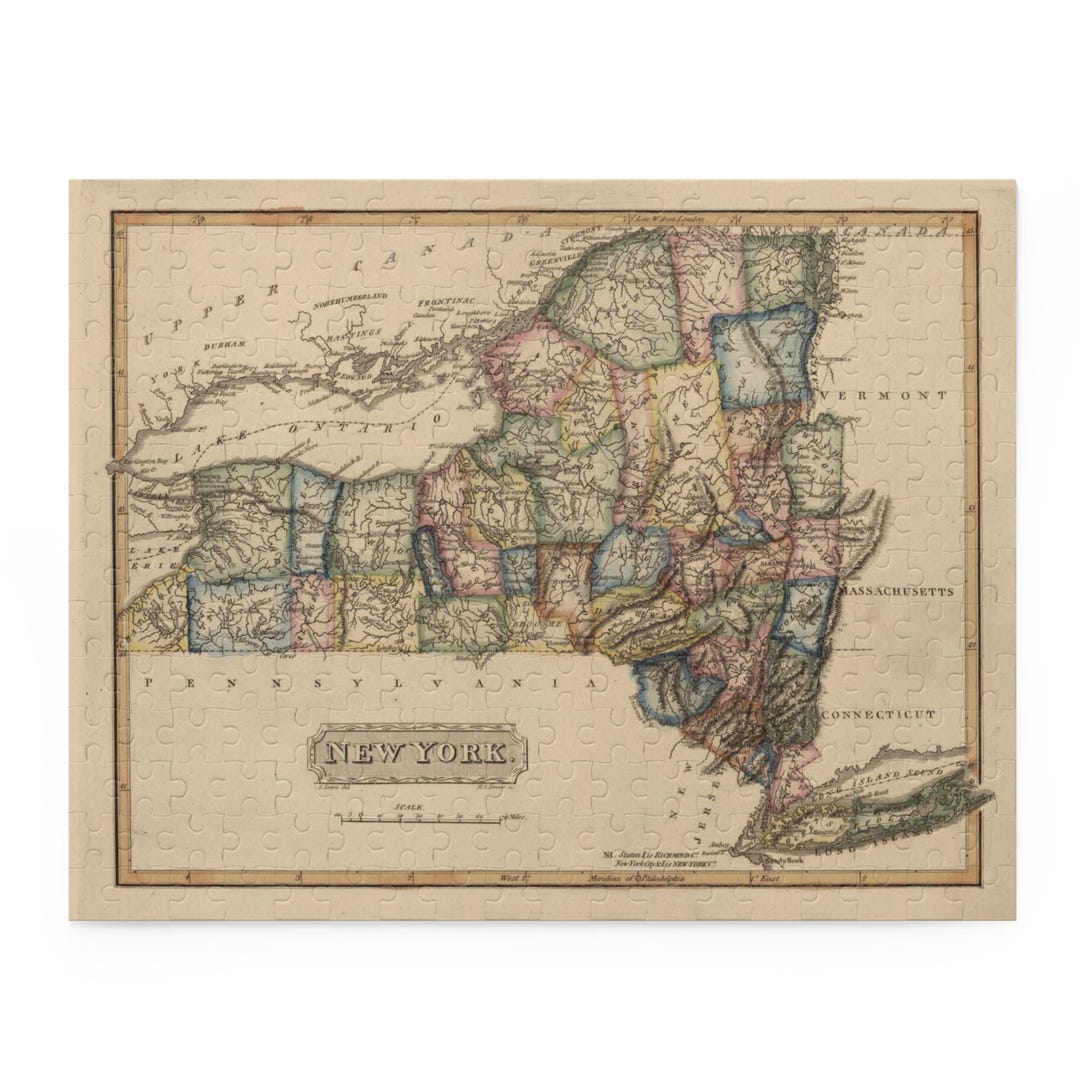 New York State 1817 Map Jigsaw Puzzle | 252 Pieces - Etsy