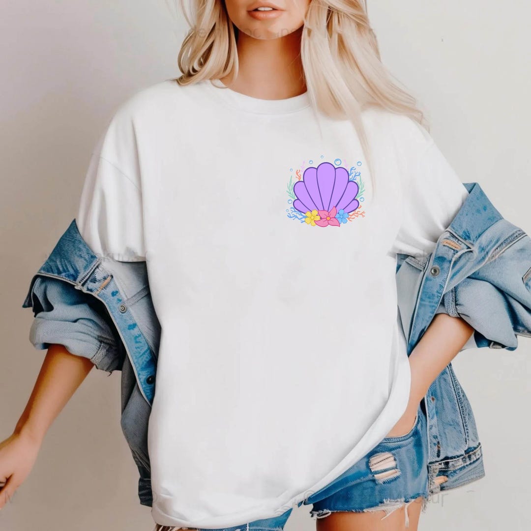 Cute Ariel the Little Mermaid Seashells Shirt, Disney Princess Shirt ...