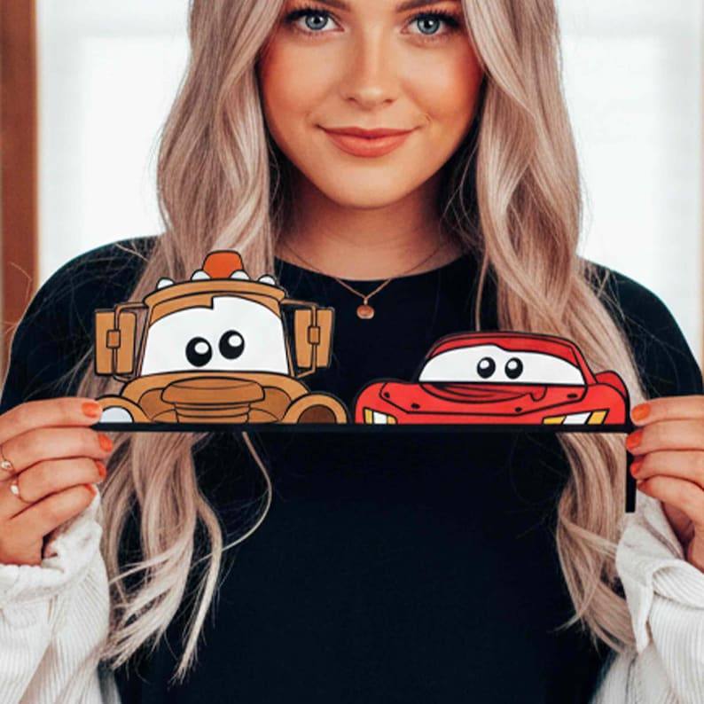 Disney Cars Peekaboo Peeking Peeker Door Corner Sign, Lightning Mcqueen ...