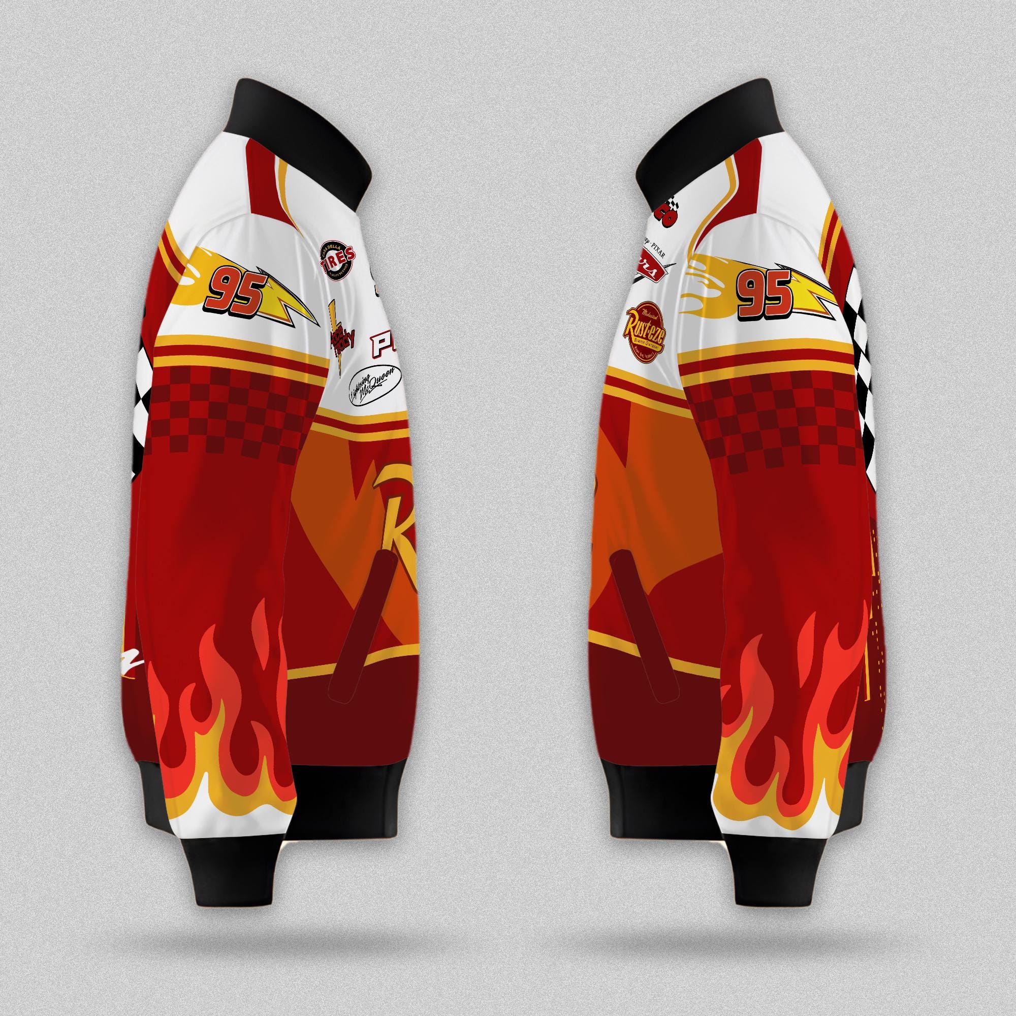 Disney Pixar Cars Lightning Mcqueen Racing Bomber Jacket, Vintage 95 ...