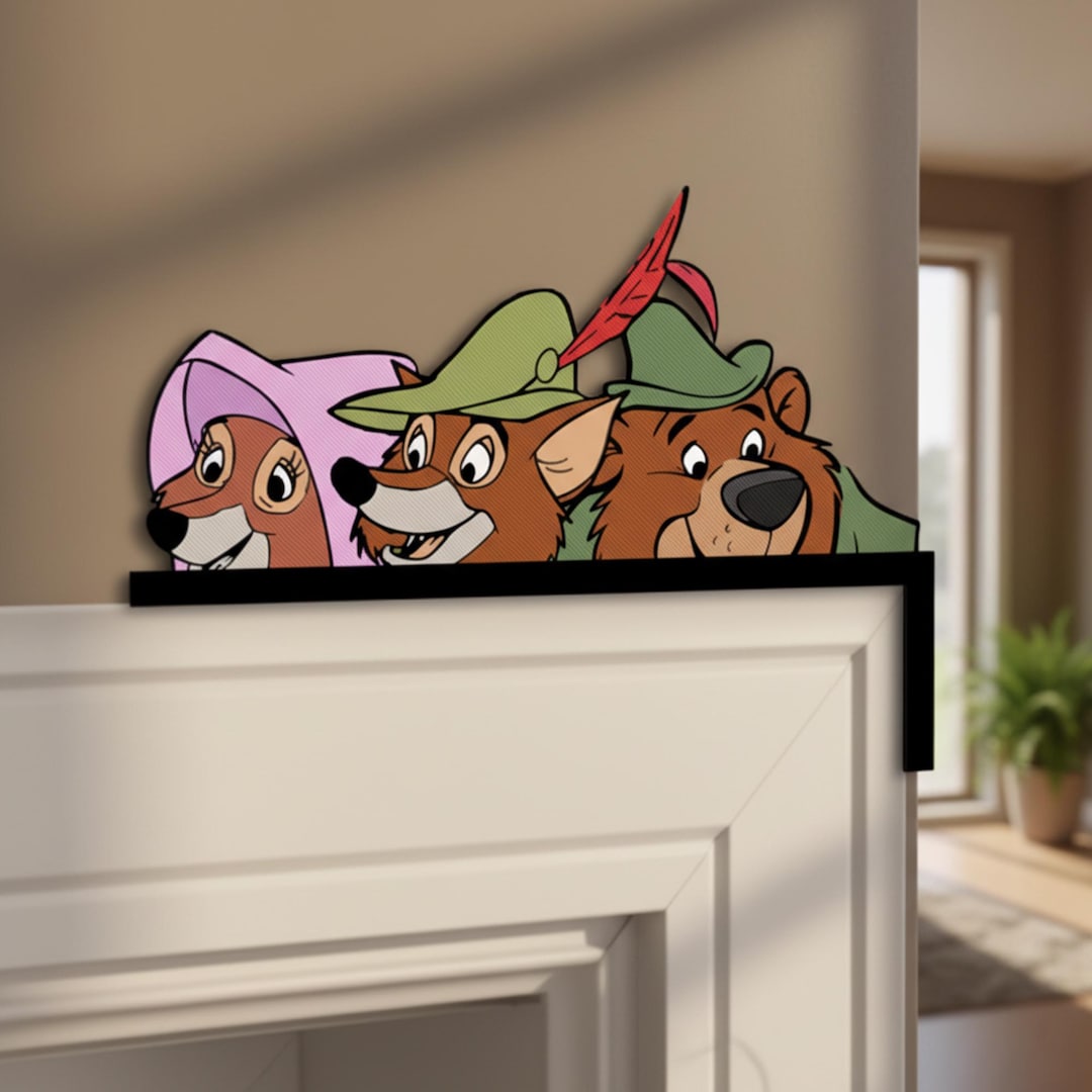 Disney Robin Hood Wood Door Corner Sign, Robin Hood Little John Maid ...
