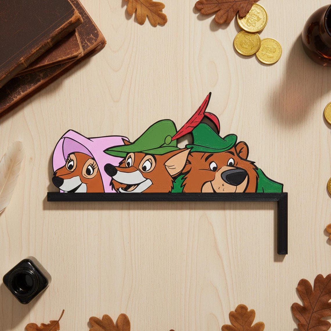 Disney Robin Hood Wood Door Corner Sign, Robin Hood Little John Maid ...
