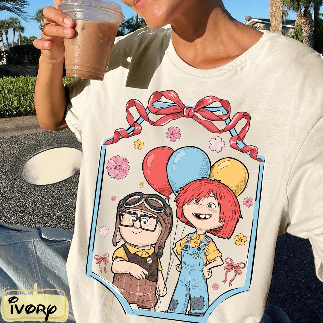 Vintage Young Carl and Ellie Adventure Balloons T-shirt, Pixar up ...