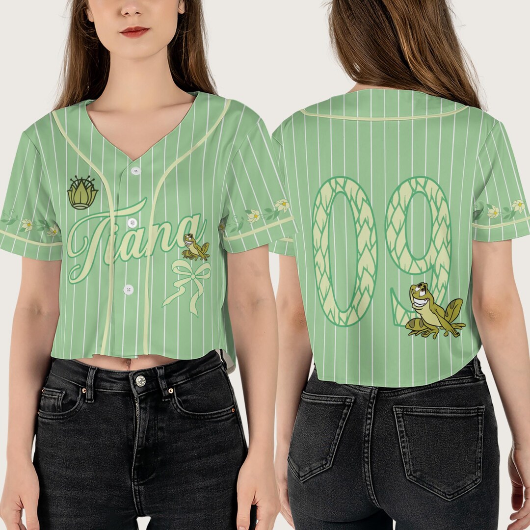 Tiana Princess and the Frog Crop Top Baseball Jersey, Disney Tiana's ...