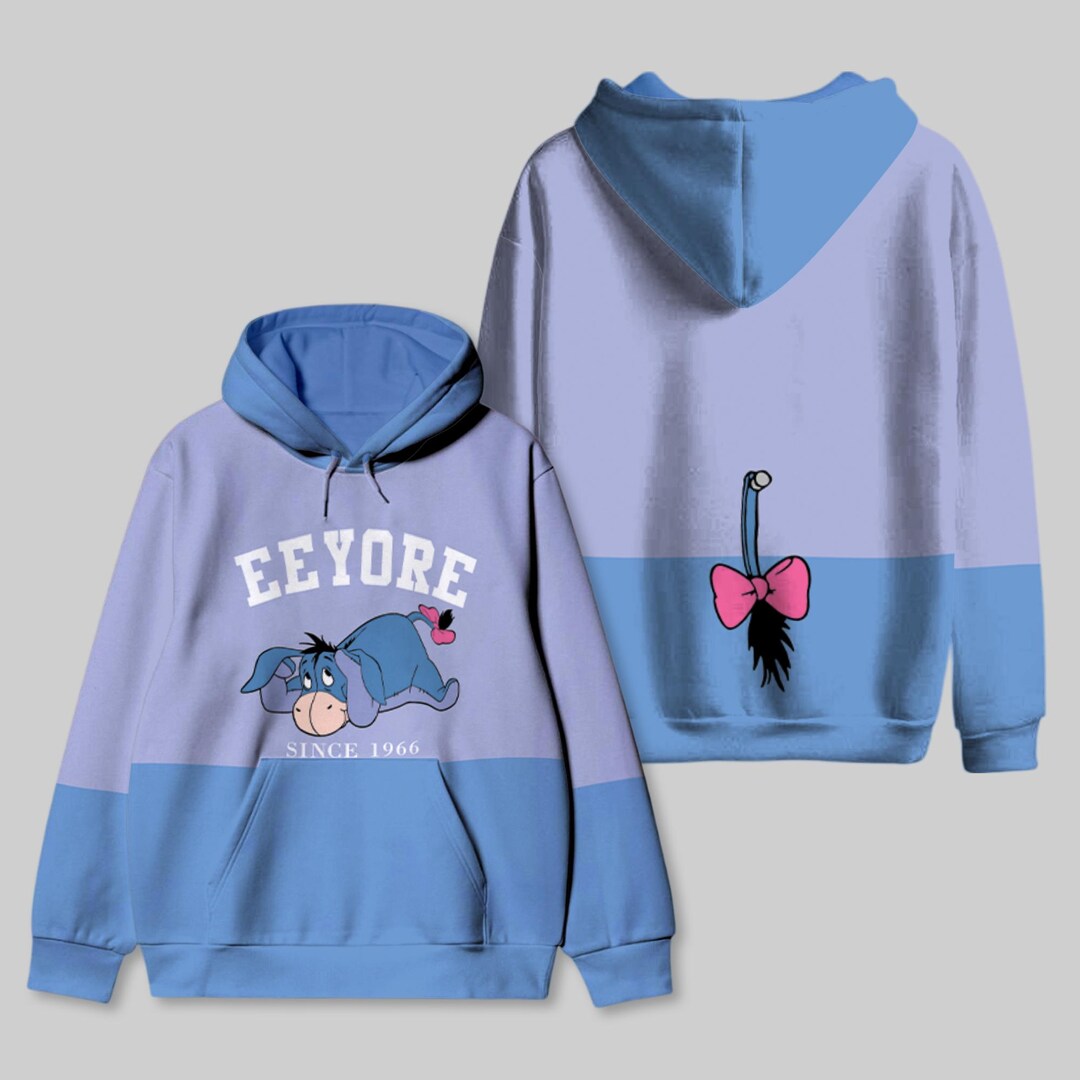 Disney Eeyore Winnie the Pooh All Over Print Hoodie, Cute Eeyore Panel ...
