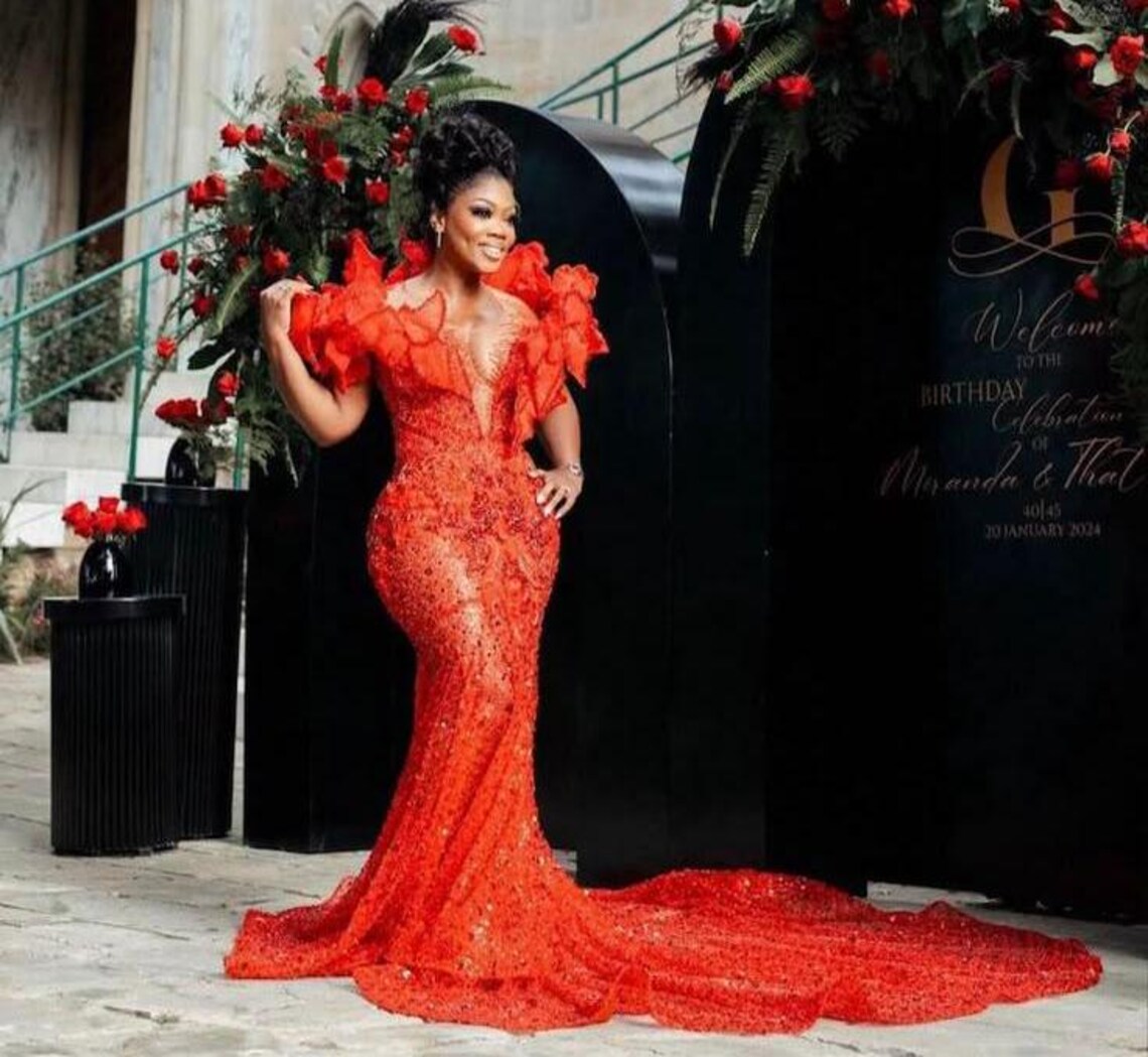 Luxury Evening Dress | Birthday Reception Dress | Prom Dress | Red ...