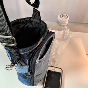 Water Bottle Carrier- Recycled Denim Jeans - Etsy