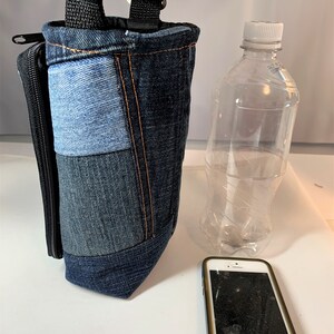 Water Bottle Carrier- Recycled Denim Jeans - Etsy